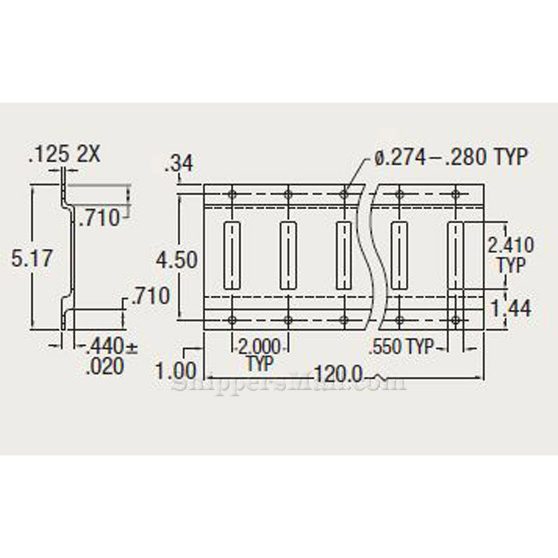 Horizontal aluminum A track, 10 ft. long | Ancra 49359-10|Parallel ...