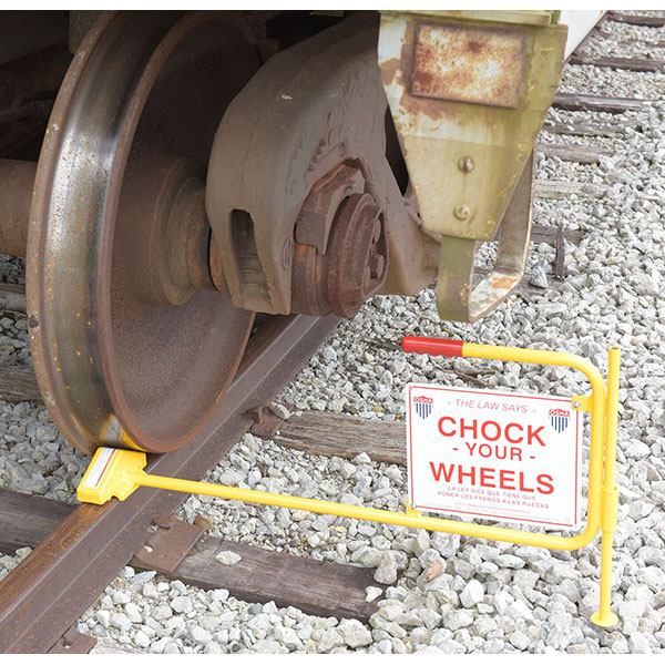 Flag Rail Chock W/ Adjustable Height Leg|Parallel Industrial